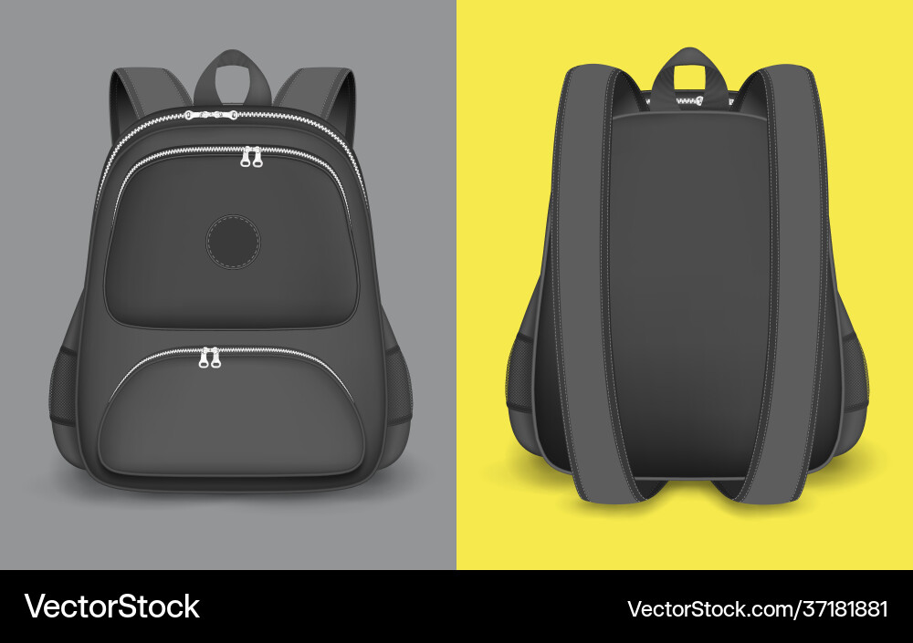 Backpack mockup set isolated Royalty Free Vector Image