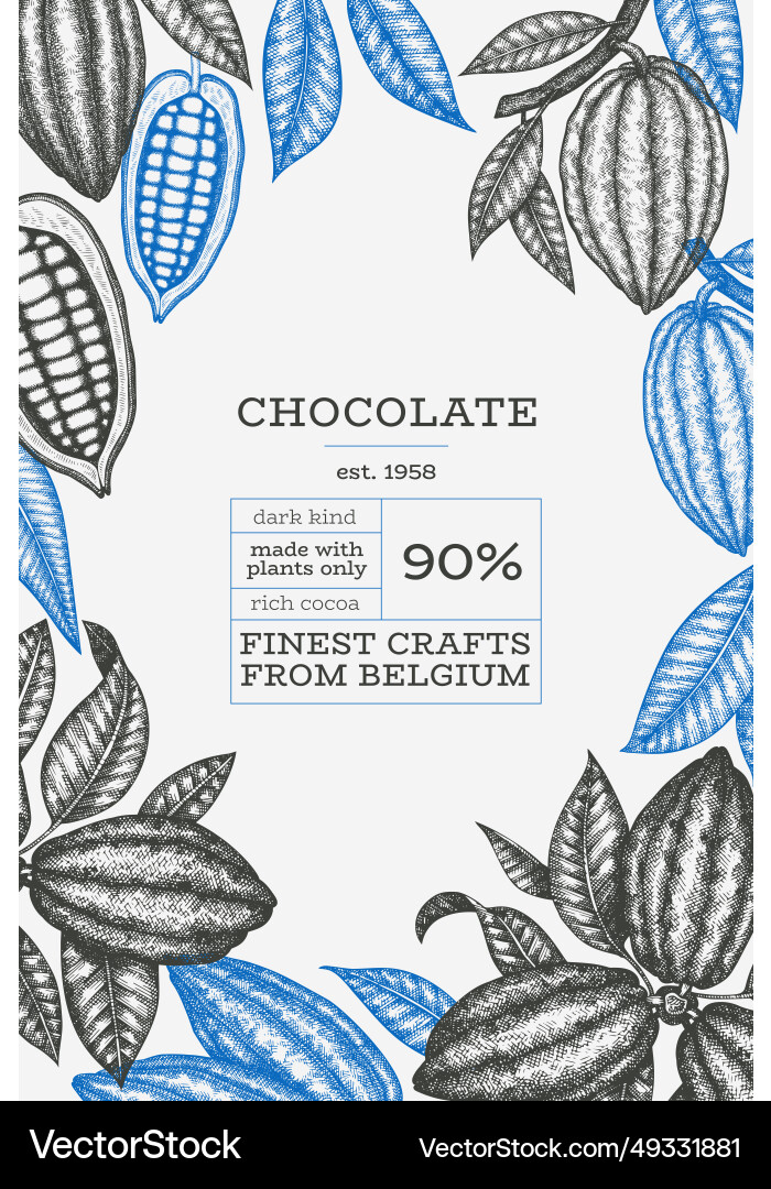 Cocoa banner template chocolate retro beans Vector Image