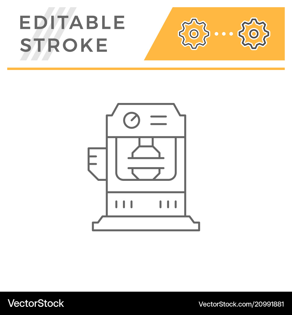 Hydraulic press machine line icon Royalty Free Vector Image