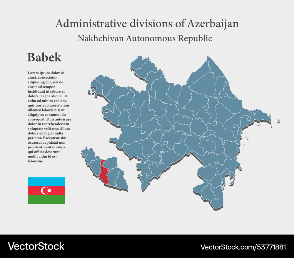 Map azerbaijan province babek Royalty Free Vector Image