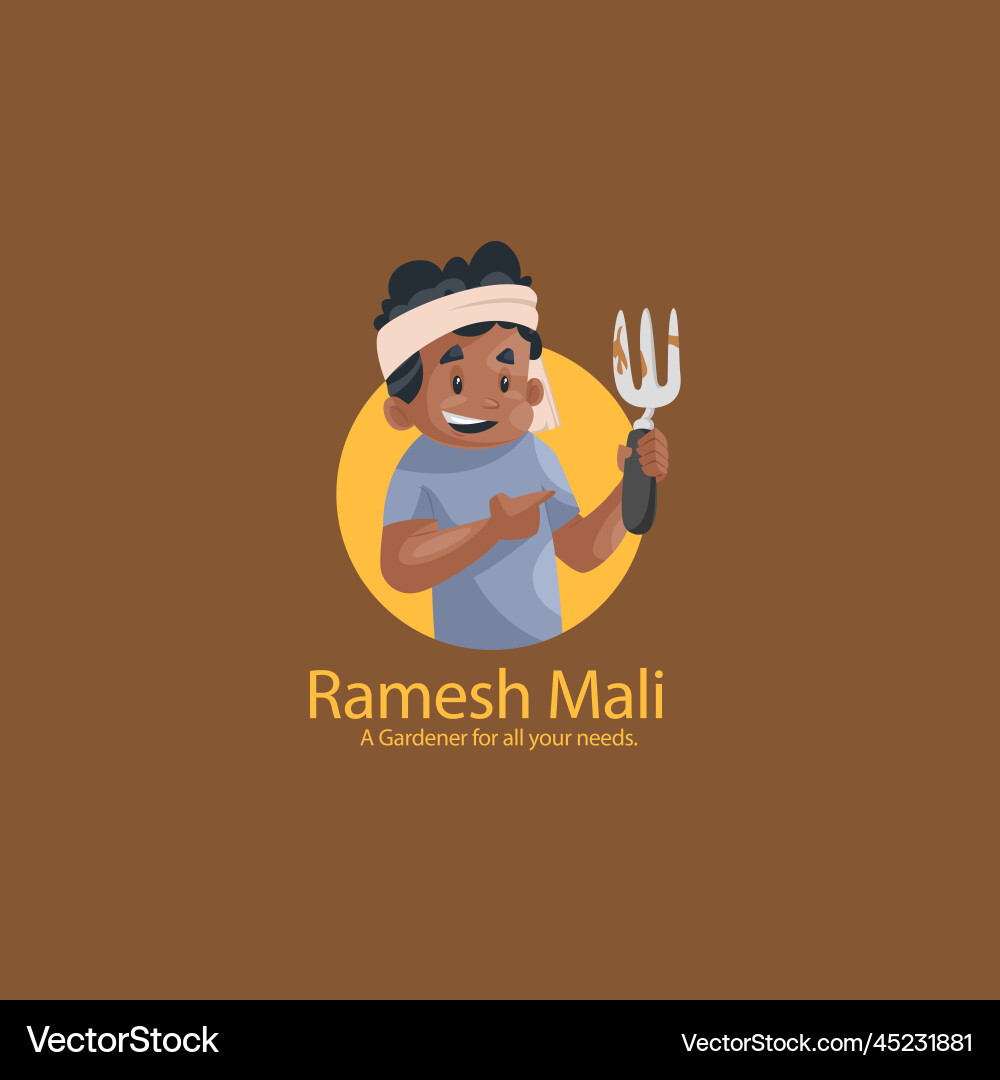 Ramesh mali mascot logo Royalty Free Vector Image