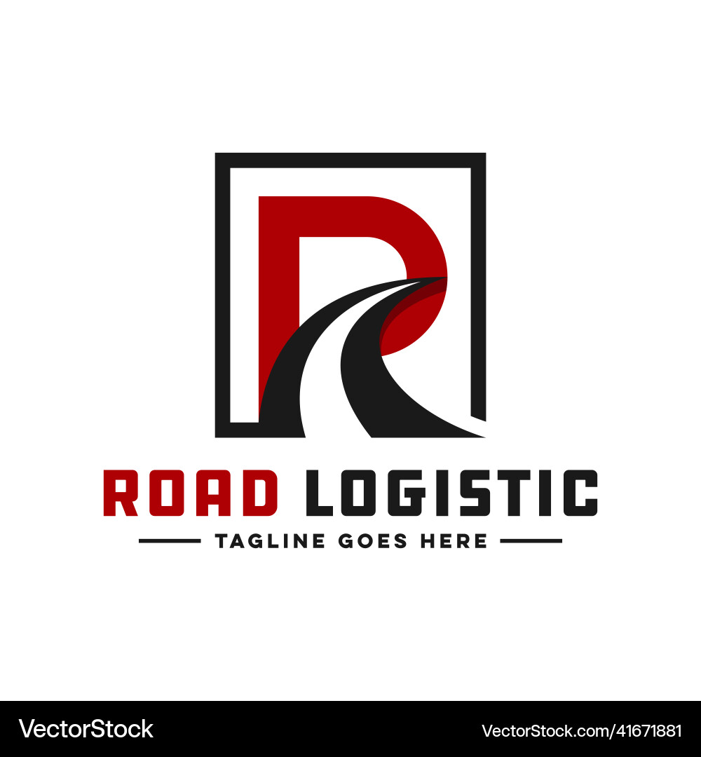 Road logo with letter r Royalty Free Vector Image