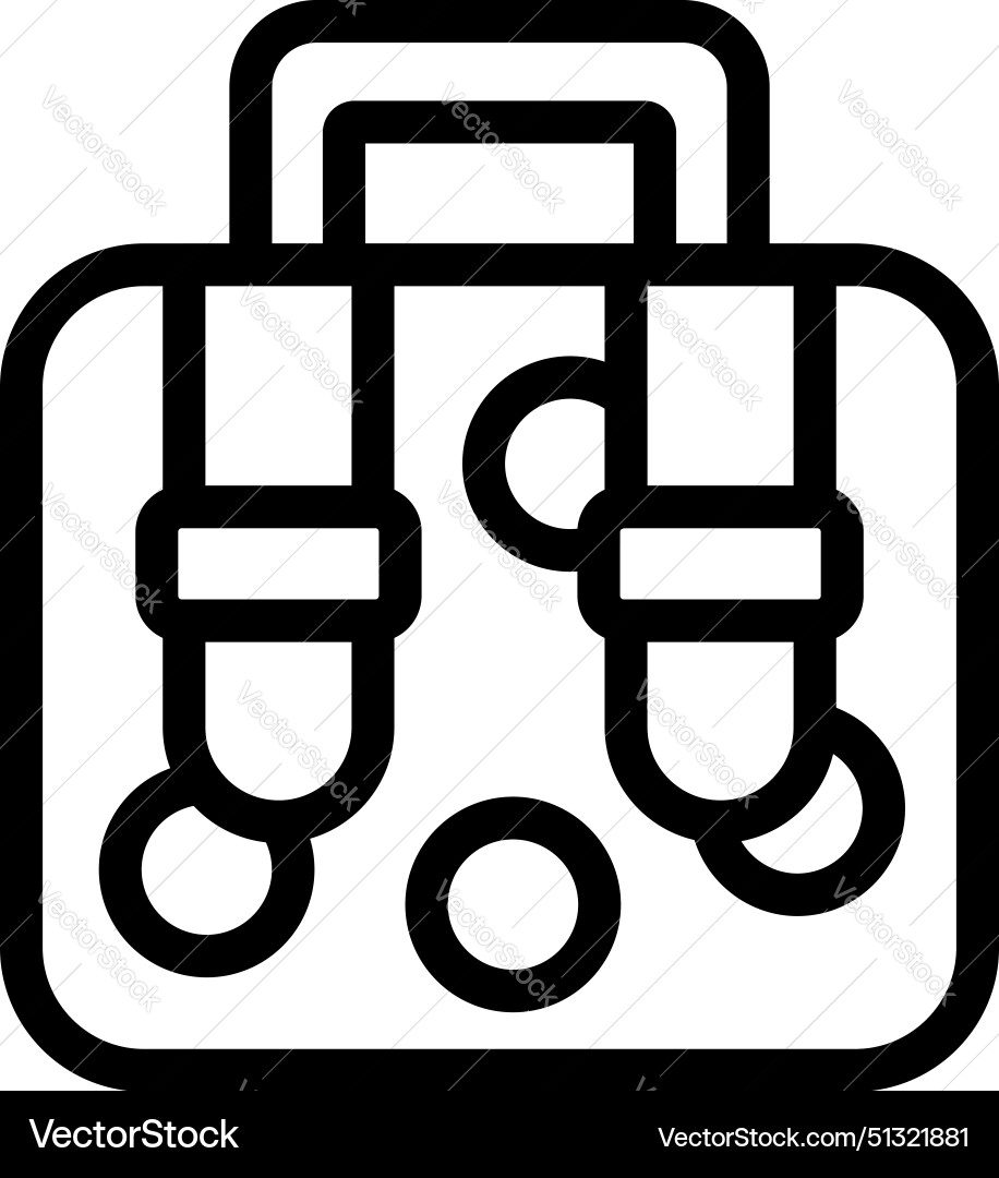 Simplified black line drawing of a backpack Vector Image