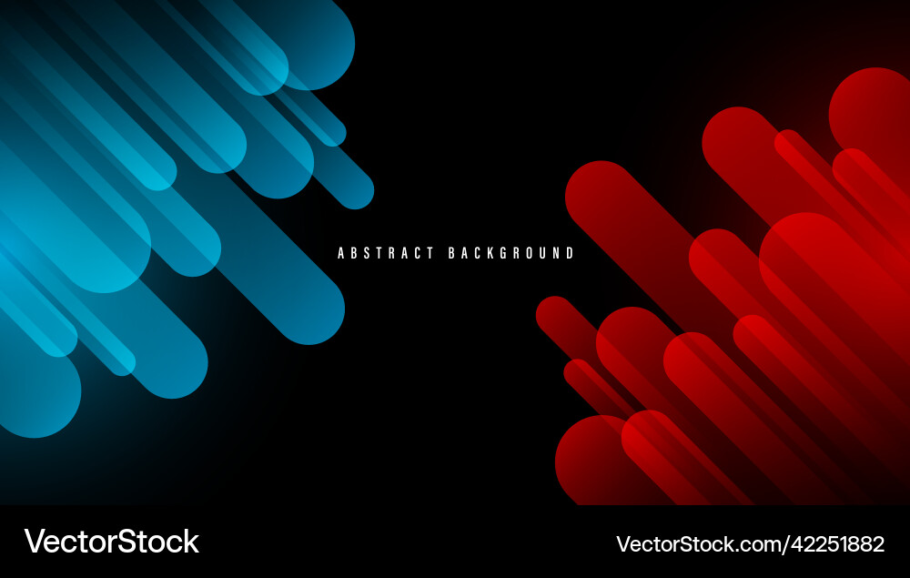 Abstract blue and red glowing diagonal rounded Vector Image