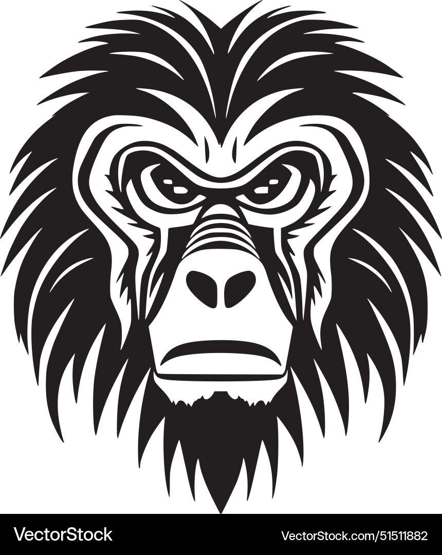 Baboon - minimalist and flat logo Royalty Free Vector Image