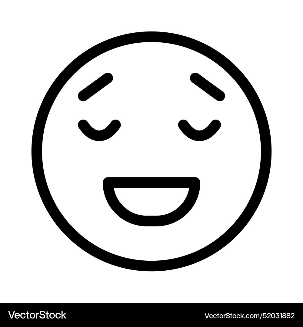 Calm emoji icon linear logo mark in black Vector Image