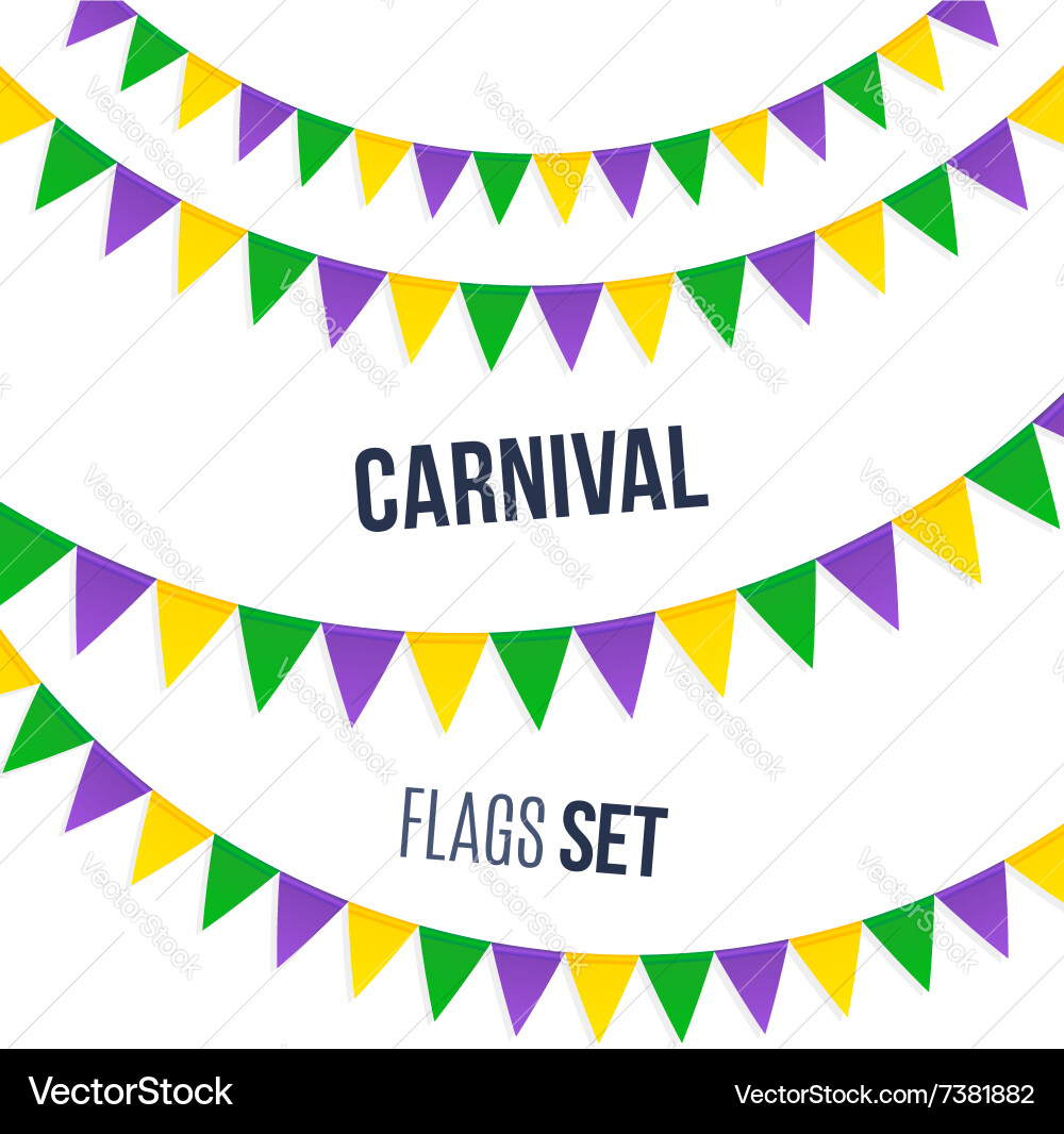 Carnival flags set isolated on white background Vector Image