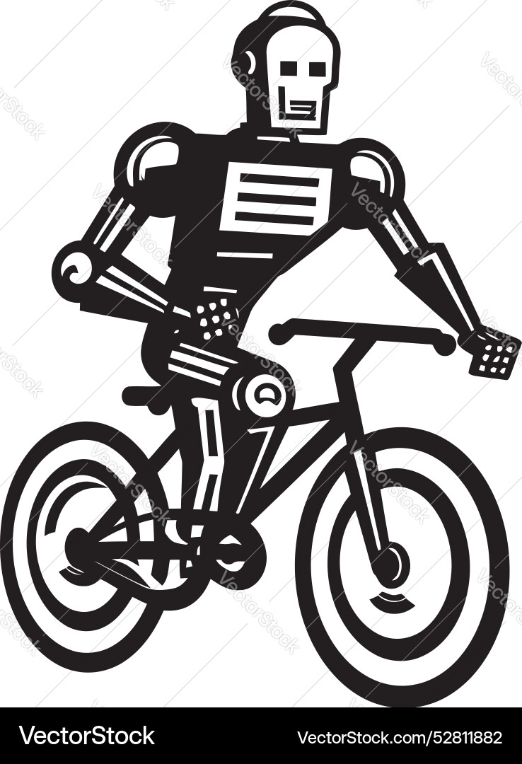 Gearglide robot on bike cyborgcycle emblematic Vector Image