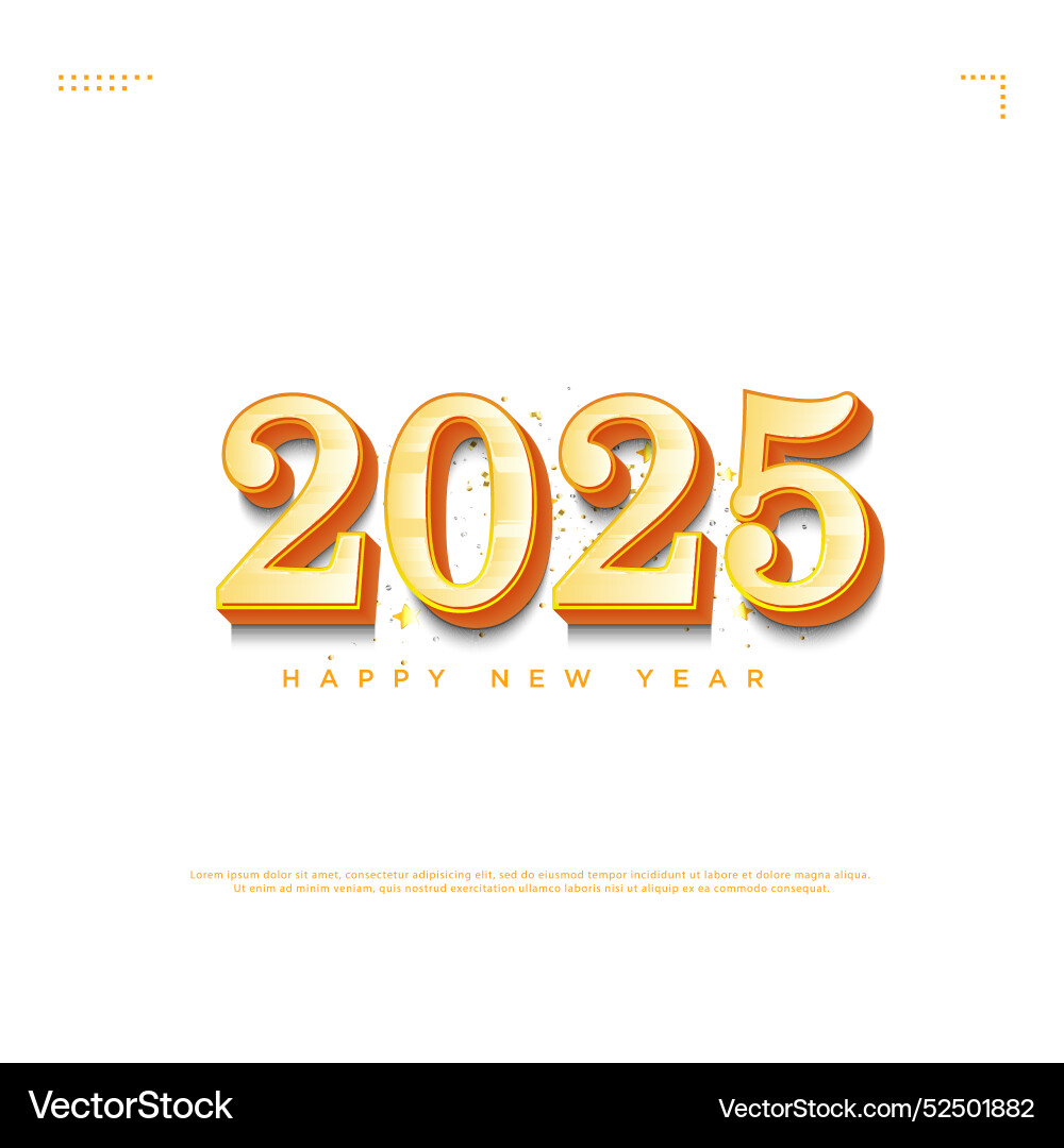 Happy new year 2025 with a simple classic design Vector Image