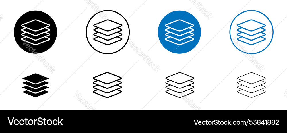 Layers icon set Royalty Free Vector Image - VectorStock