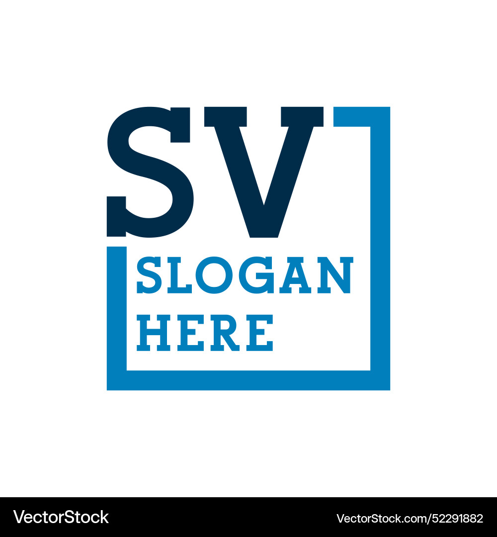 Minimal initials logo letters s and v sv initial Vector Image