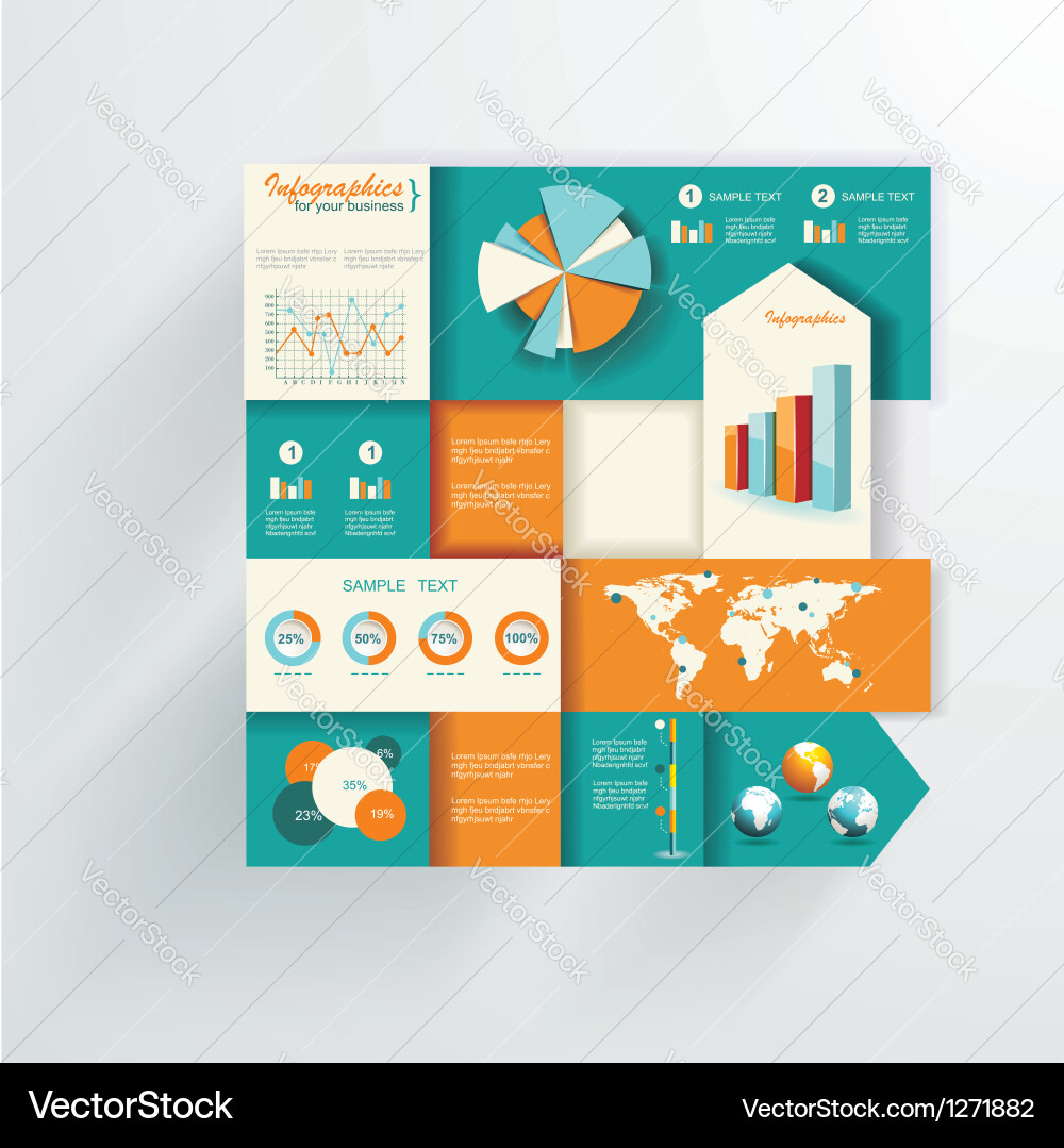 Modern Information Charts & Maps Royalty Free Vector