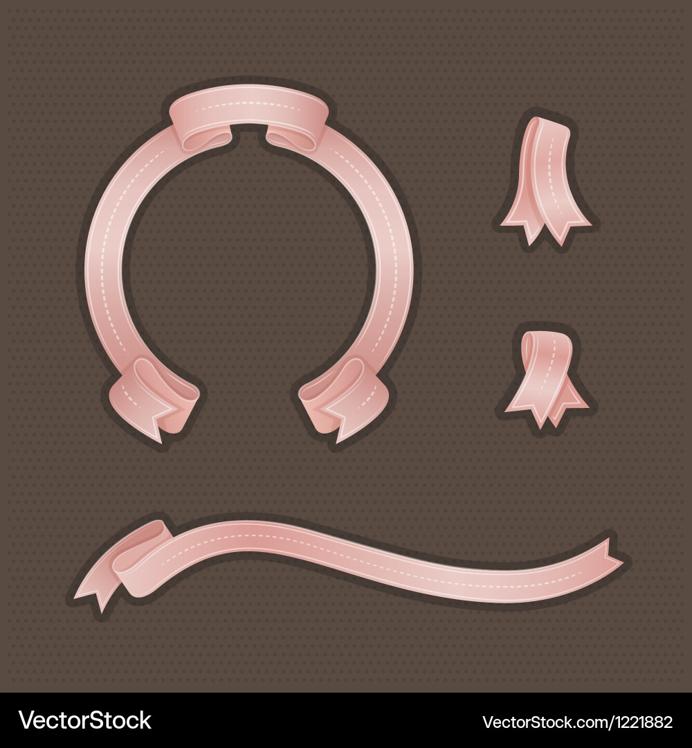Pink ribbons Royalty Free Vector Image - VectorStock
