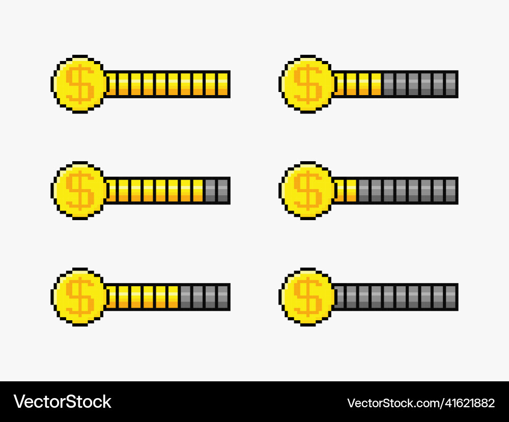 Pixel Money Bar Royalty Free Vector Image - VectorStock