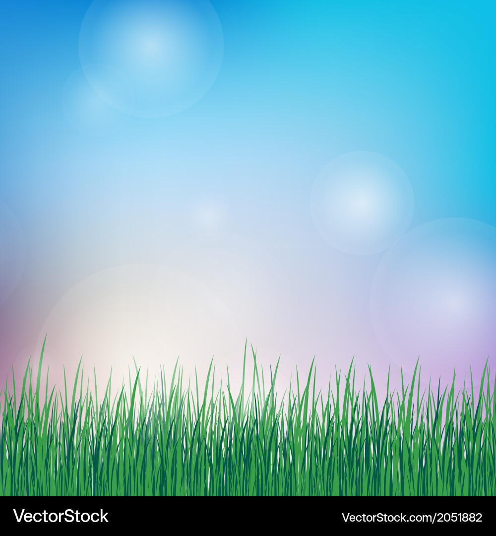 Spring background with green grass Royalty Free Vector Image