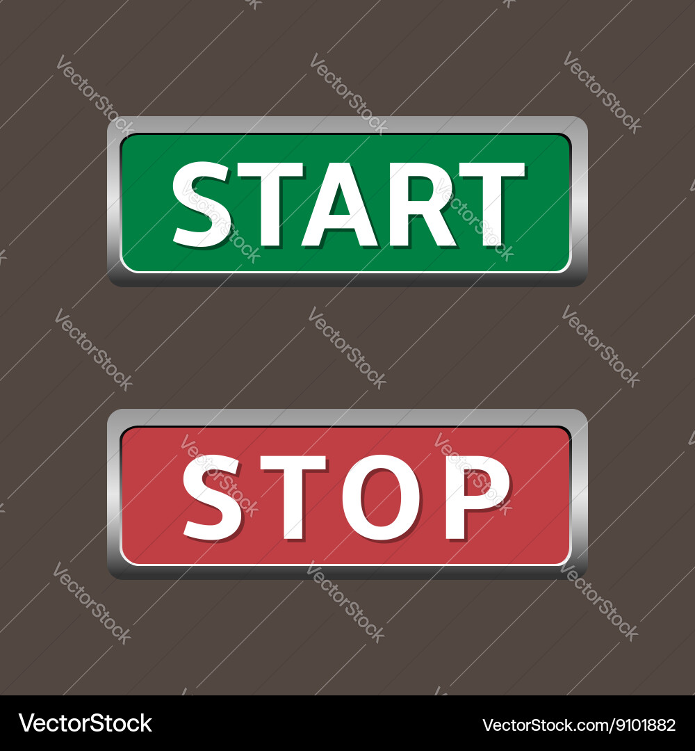 Start and stop buttons Royalty Free Vector Image