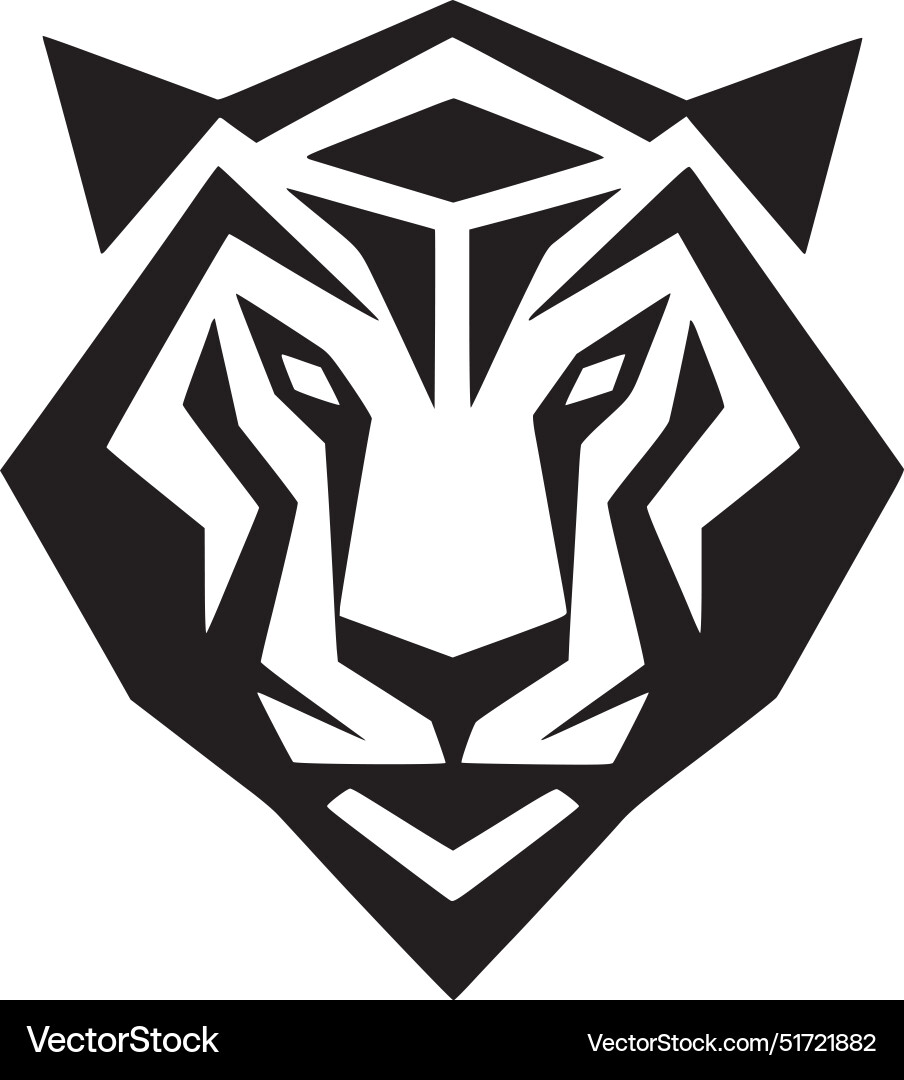 Tiger - minimalist and flat logo Royalty Free Vector Image