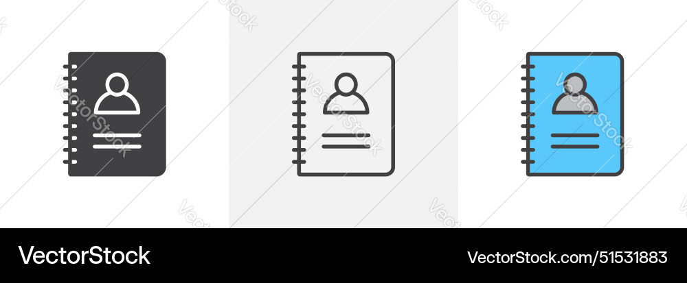 Address book icon set email directory Royalty Free Vector