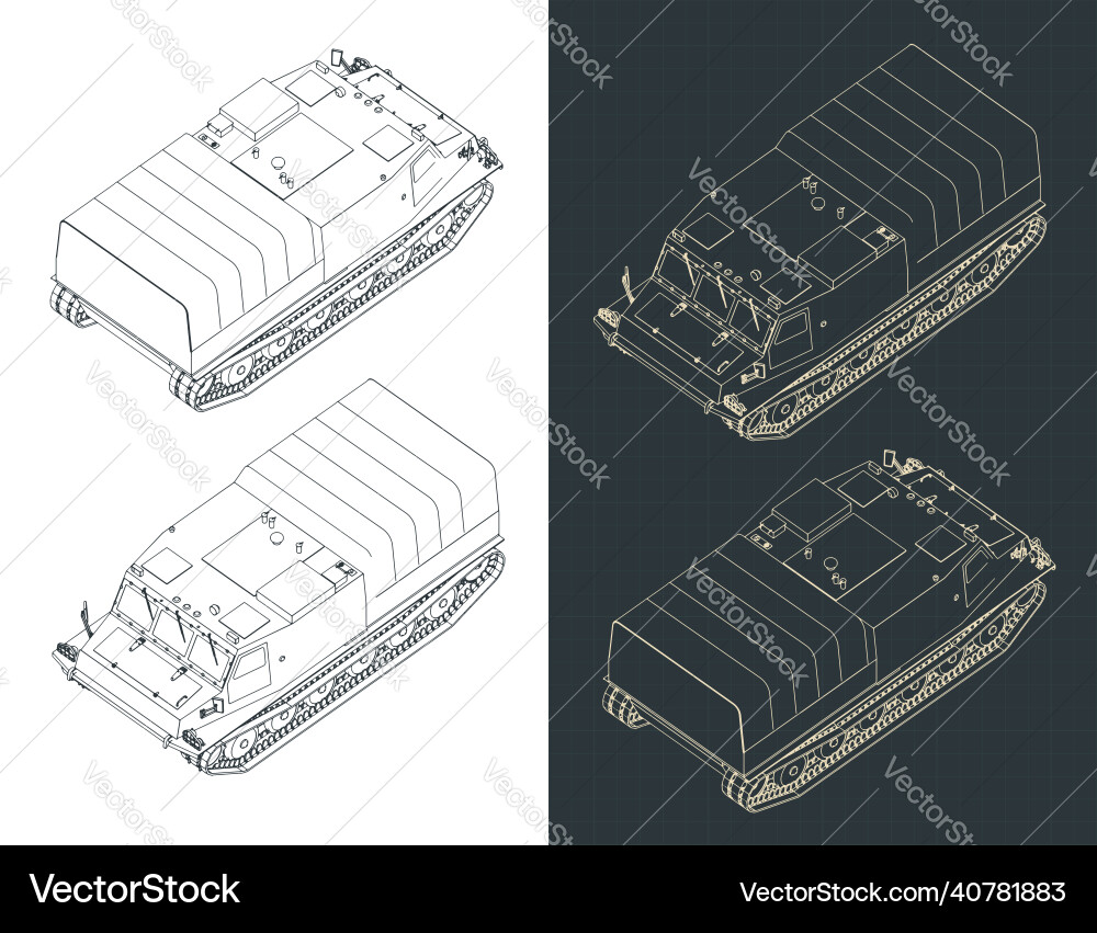 All-terrain vehicle isometric blueprints Vector Image