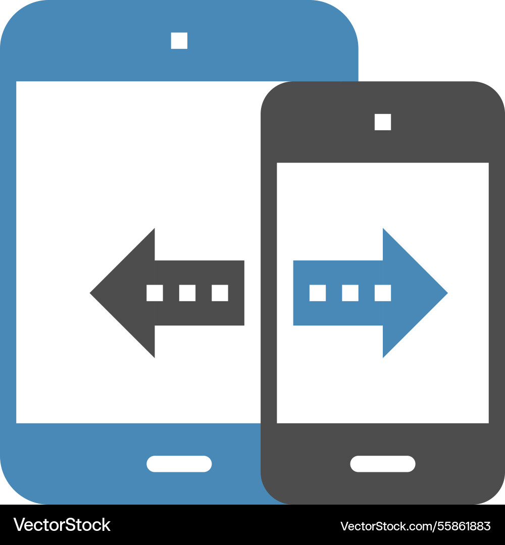 Data transfer flat web icon concept Royalty Free Vector