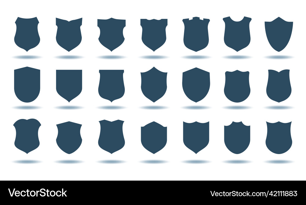 Gothic shield shapes Royalty Free Vector Image