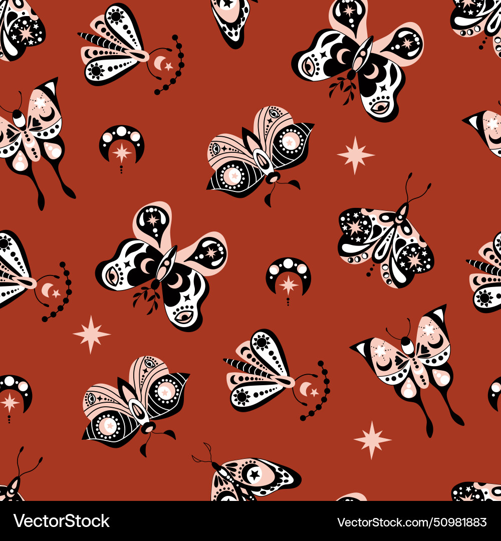 Mystic seamless pattern Royalty Free Vector Image