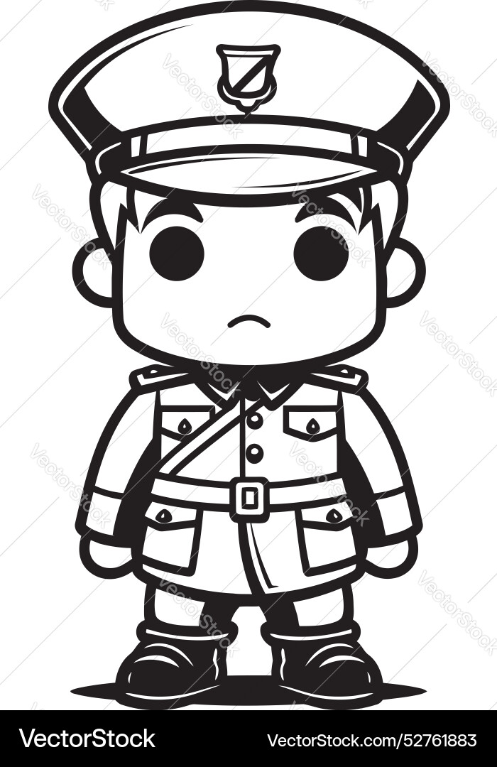Playful protector cartoon soldier icon whimsical Vector Image