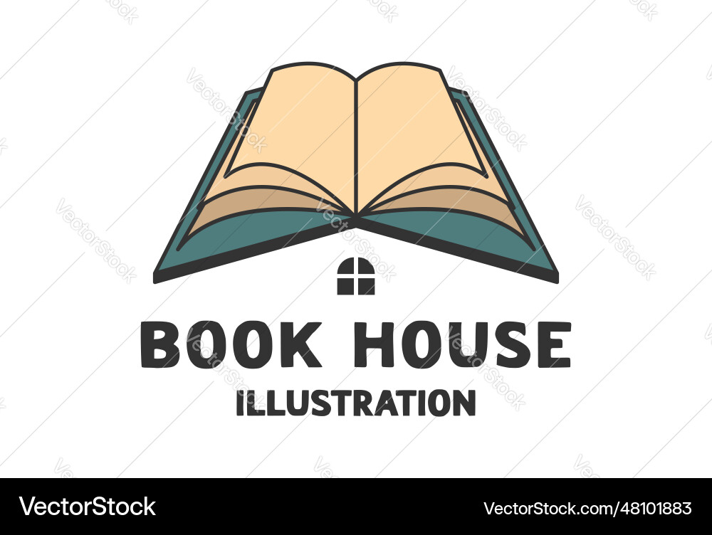 Simple minimalist book house library Royalty Free Vector
