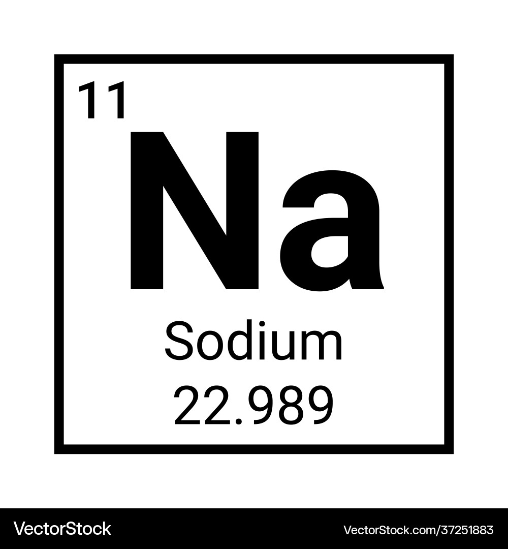 Sodium Element Periodic Table Icon Royalty Free Vector Image
