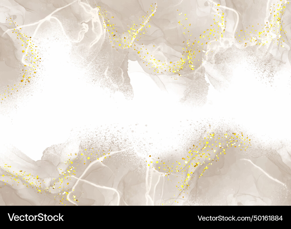 Elegant hand painted neutral alcohol ink Vector Image