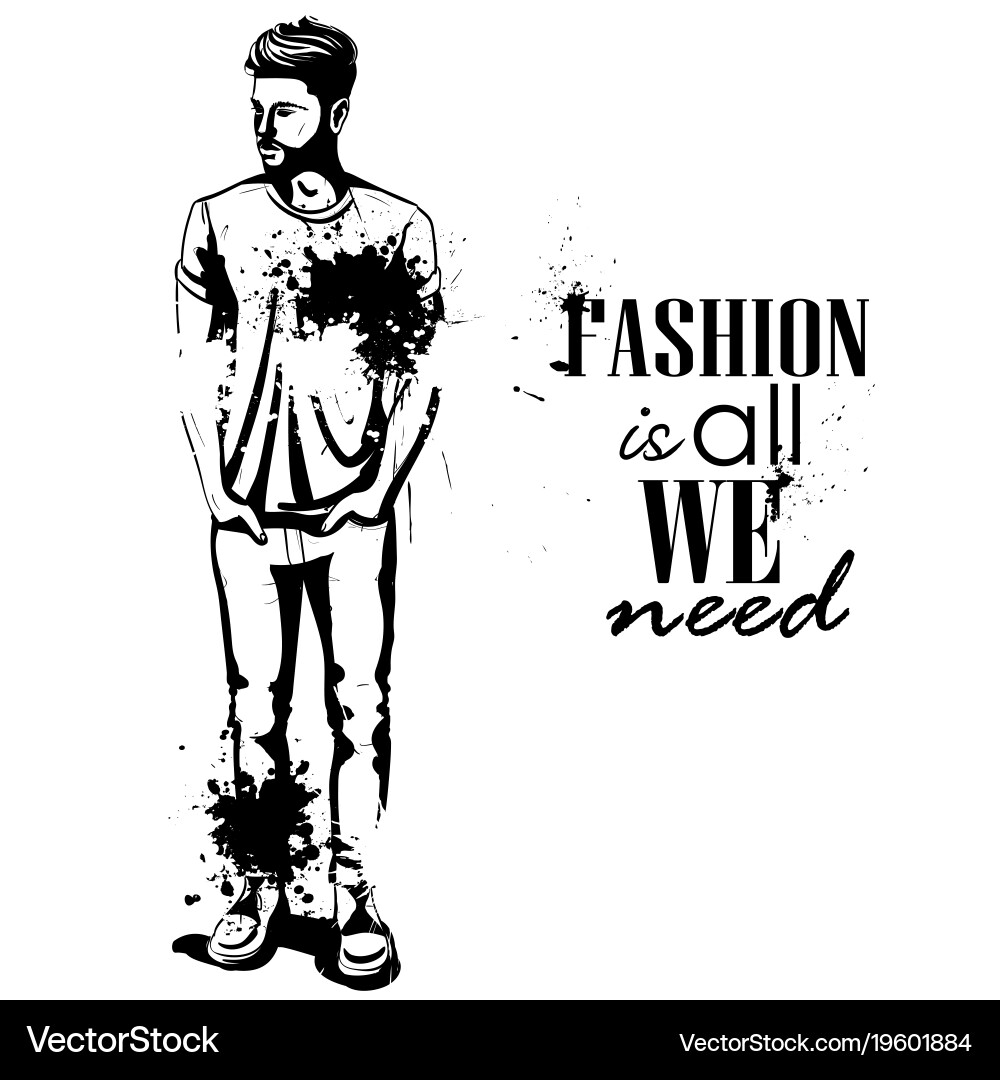 Man model dressed Royalty Free Vector Image - VectorStock