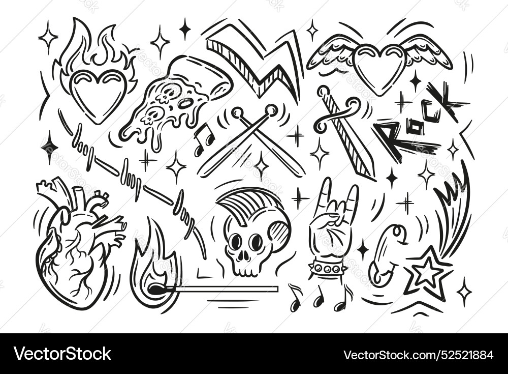 Musical instrument hard rock Royalty Free Vector Image