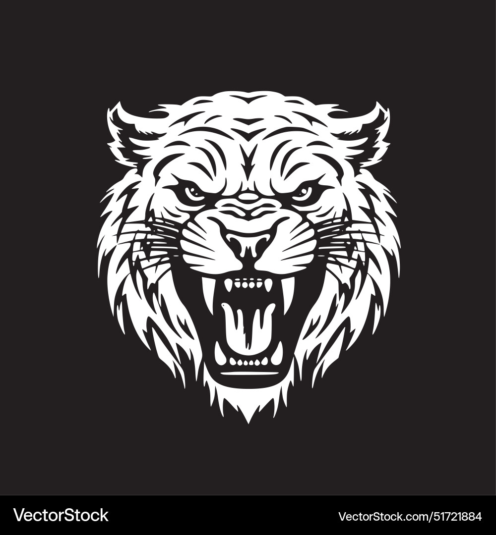 Tiger - minimalist and flat logo Royalty Free Vector Image