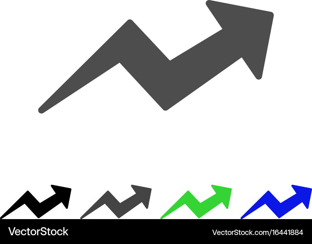 Trend up arrow flat icon Royalty Free Vector Image
