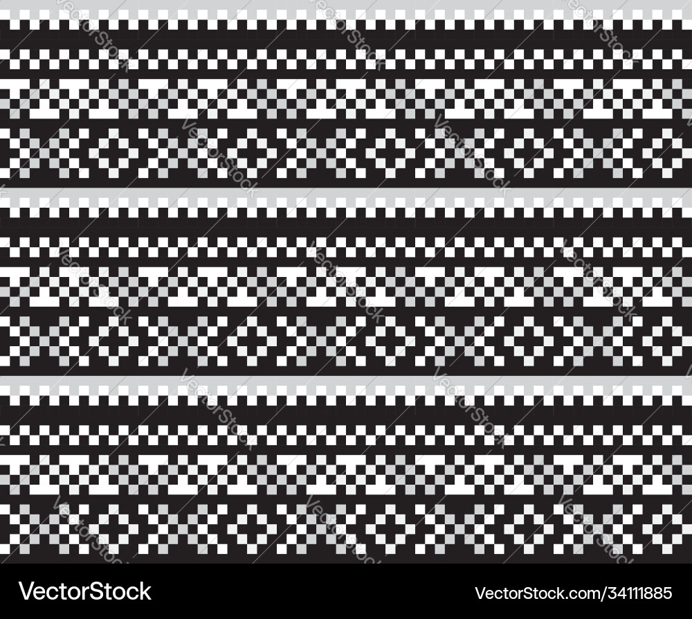 Black and white christmas fair isle seamless Vector Image