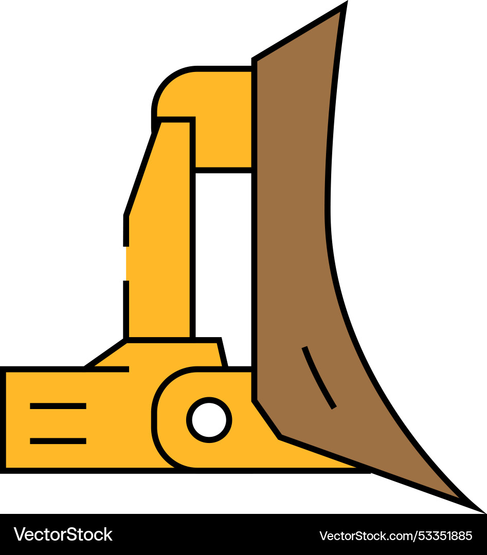 Dozer blade construction vehicle icon color Vector Image