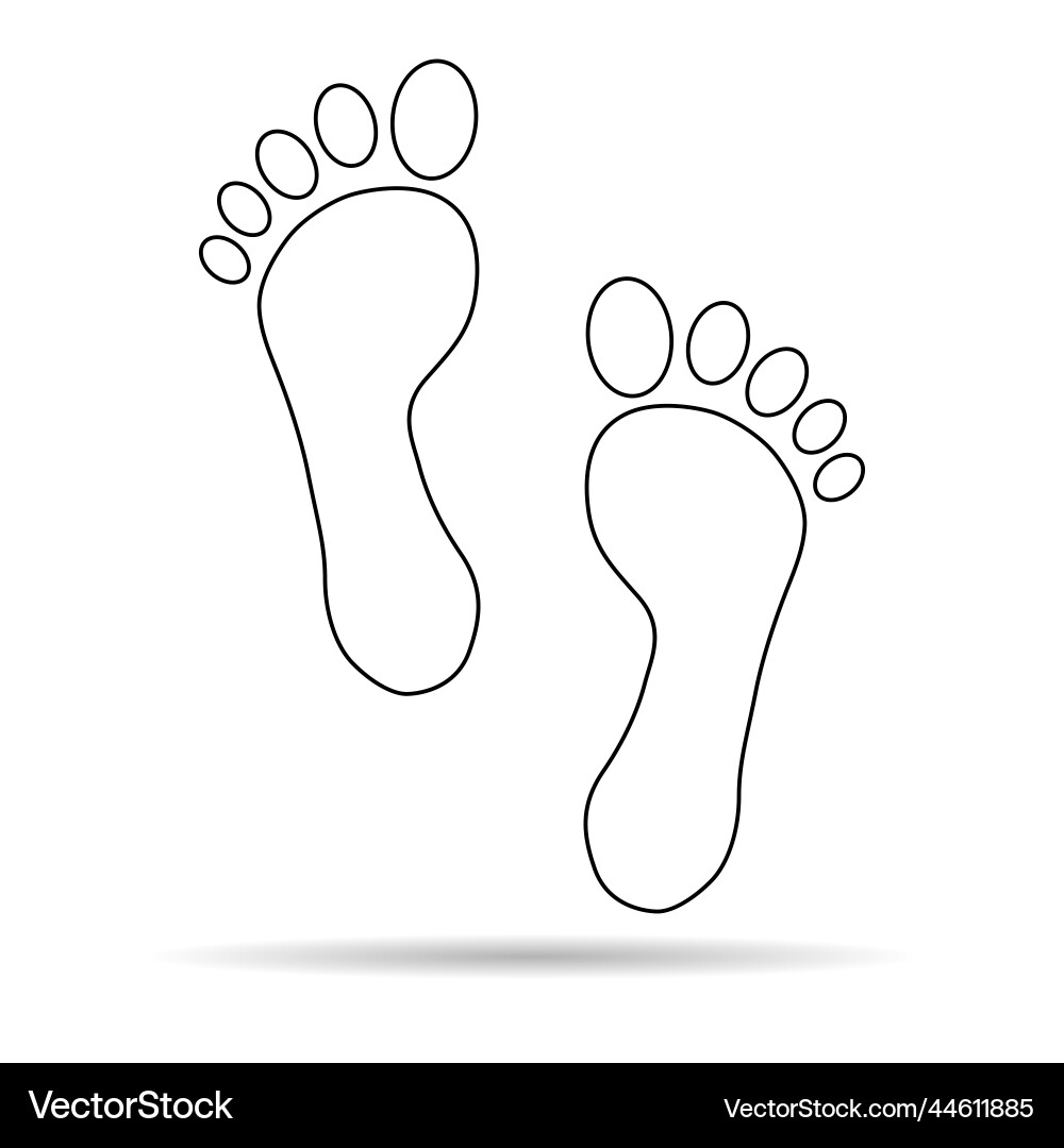Footprint Silhouette with Shadow Royalty Free Vector Image