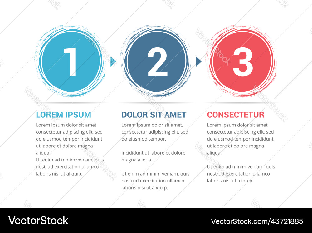 Infographic template with 3 steps Royalty Free Vector Image