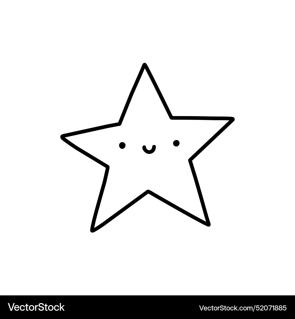Kawaii star isolated on white background Vector Image