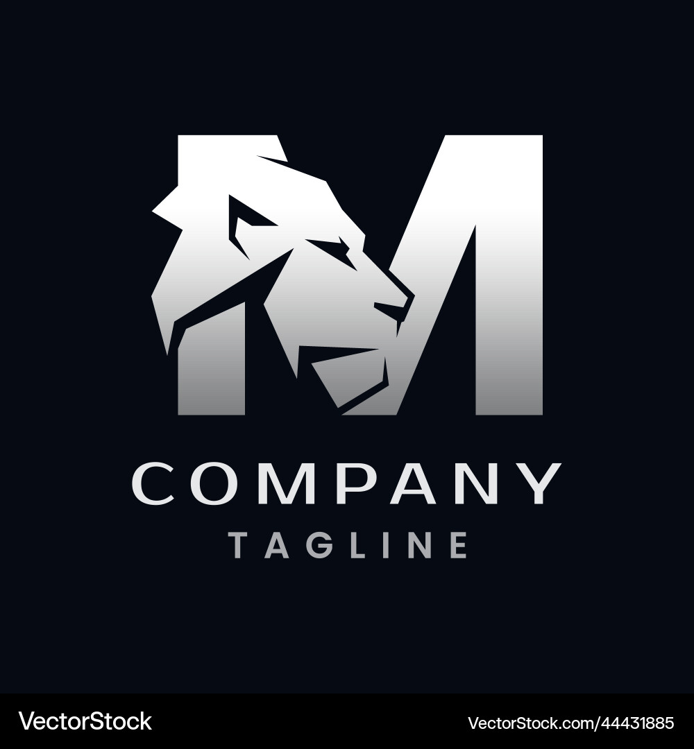 Lion M Logo - Powerful Initial Royalty Free Vector Image