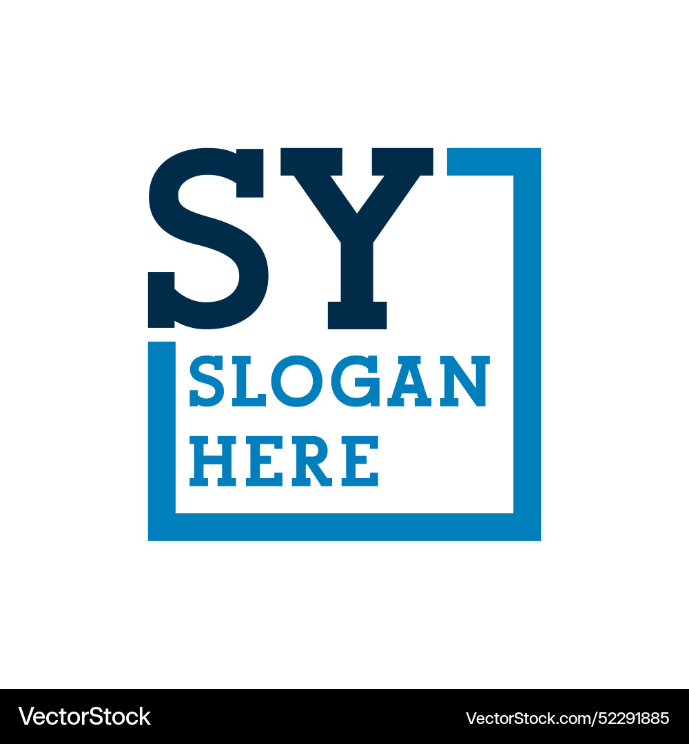 Minimal initials logo letters s and y sy initial Vector Image