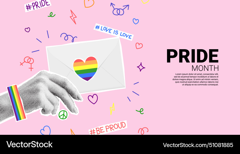 Pride Month Celebration Collage Royalty Free Vector Image