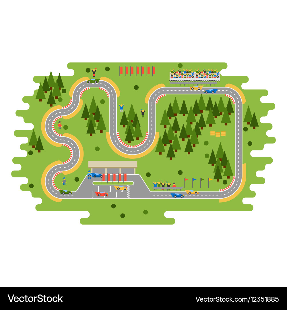 Race track curve road Royalty Free Vector Image