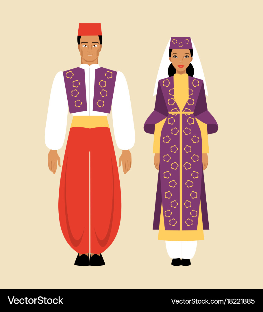 Turkish traditional costume Royalty Free Vector Image
