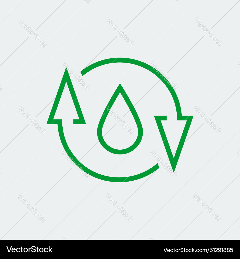 Water recycle icon in thin line style Royalty Free Vector