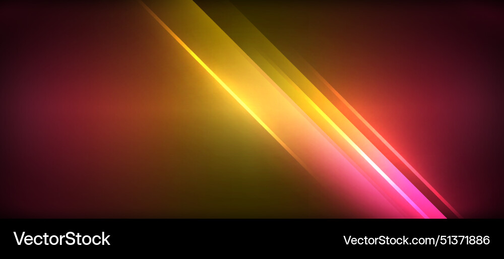 A colorful light beam shines on a dark backdrop Vector Image