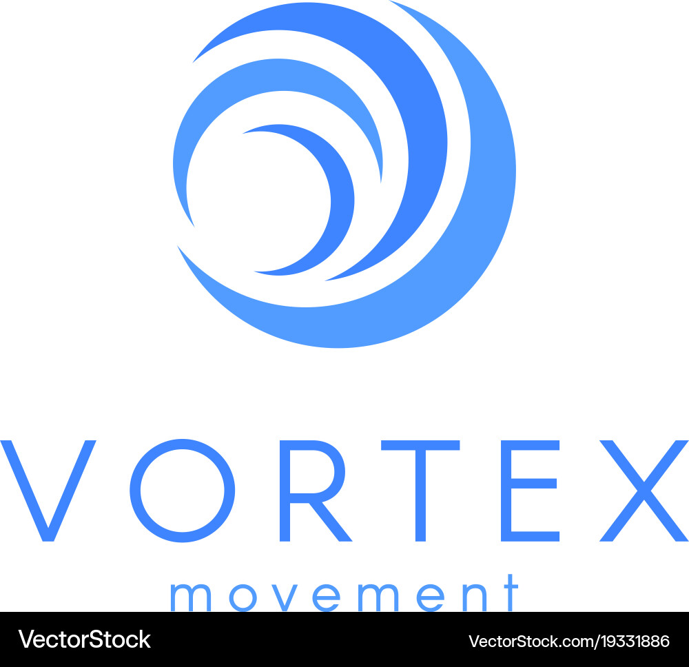 Abstract blue color wave vortex logo Royalty Free Vector