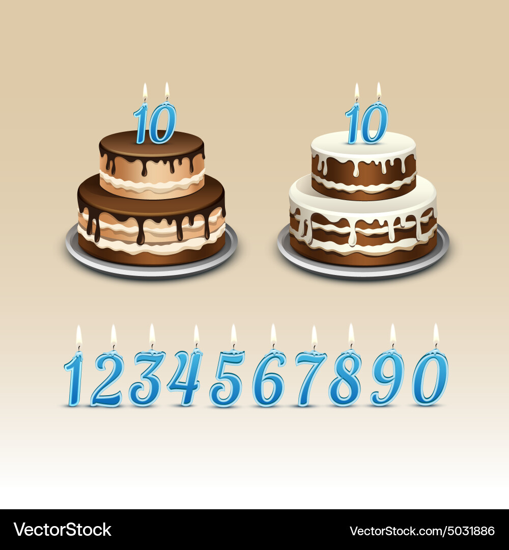 Birthday cake with candles numerals Royalty Free Vector