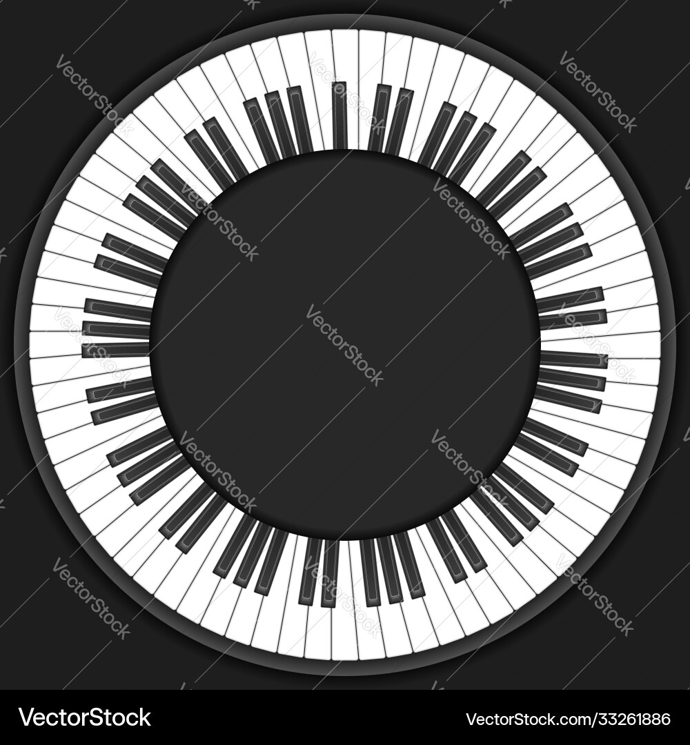 Circle piano keys background Royalty Free Vector Image