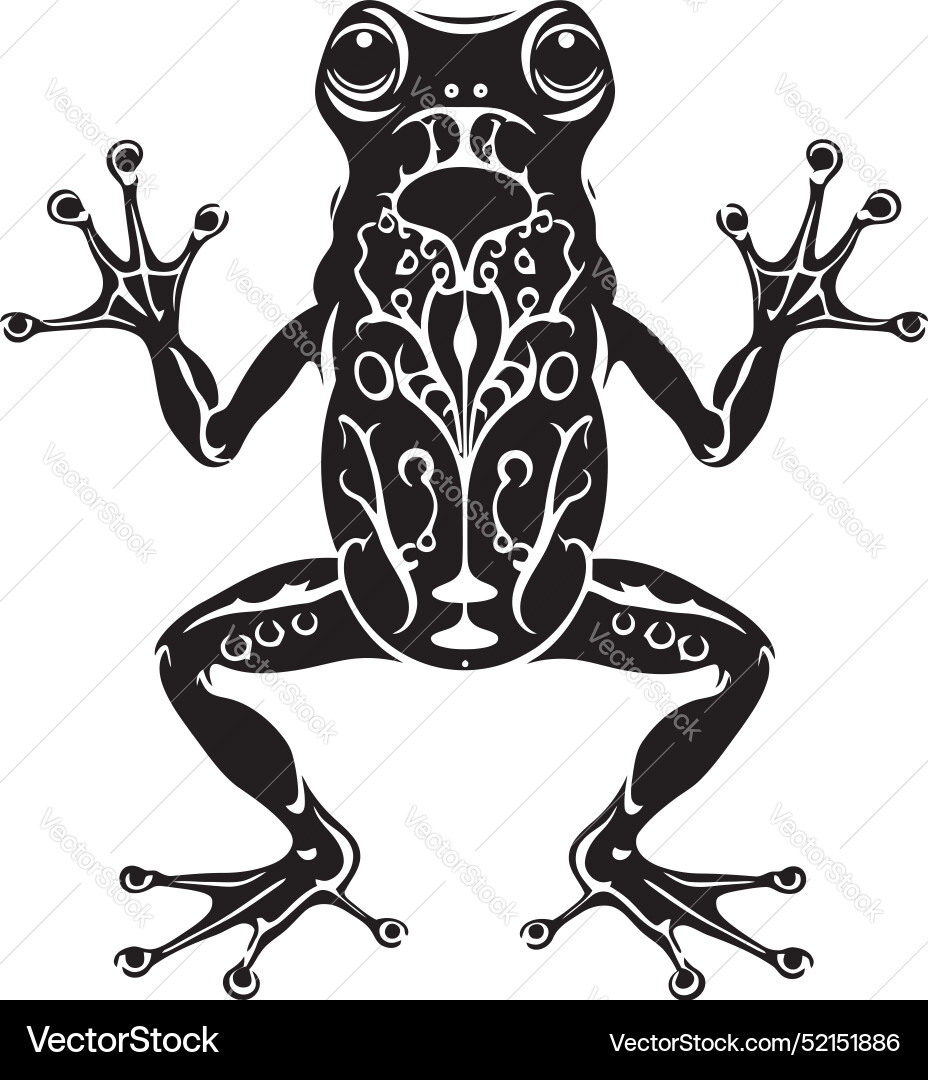 Cryptic crawler frog skeleton emblem froggy Vector Image